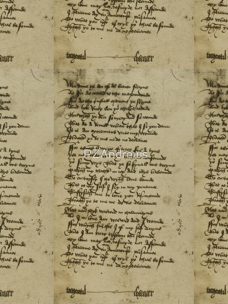 "Manuscript of "A Balade to Rosamond" by Geoffrey Chaucer" iPhone Case ...