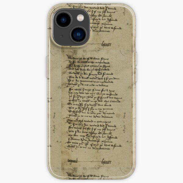 "Manuscript of "A Balade to Rosamond" by Geoffrey Chaucer" iPhone Case ...