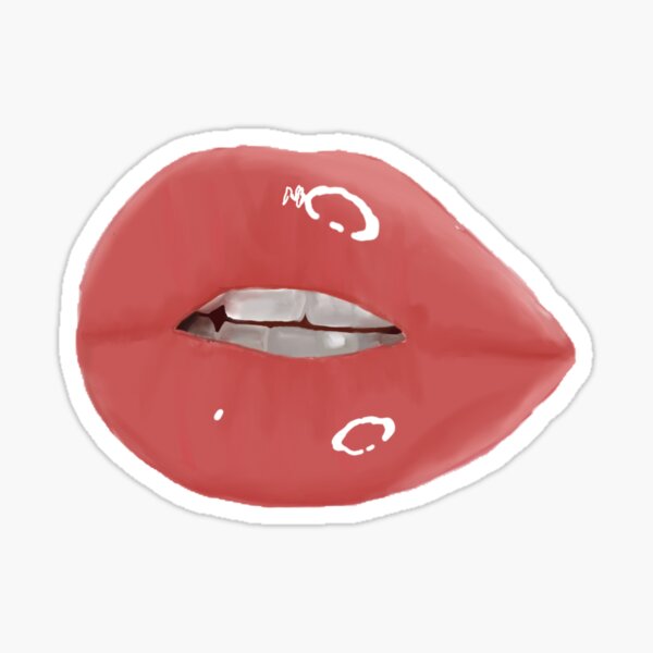 "Realistic pink lips aesthetic " Sticker by Hq01 | Redbubble