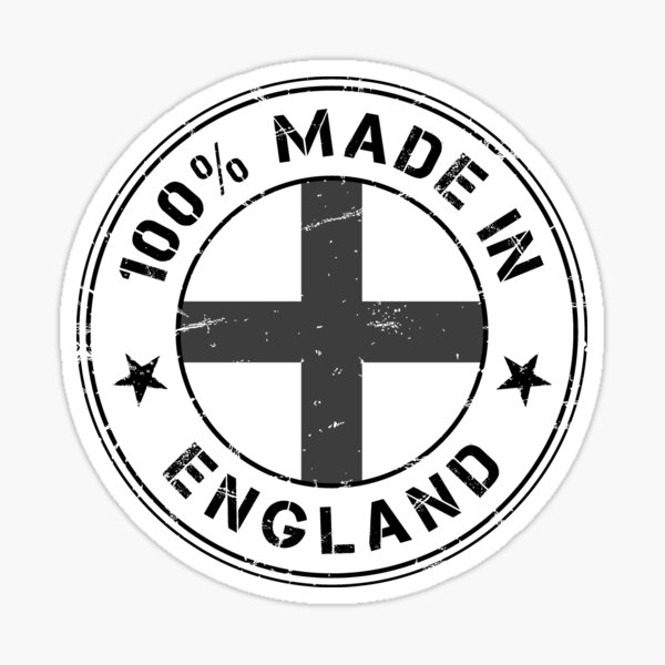 "Made in England english birth baby gift" Sticker by GeogDesigns ...