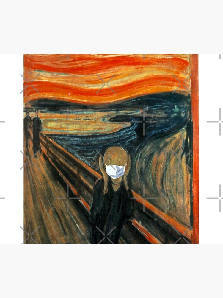 "The Scream by Edvard Munch with face mask (Corona parody)" Tapestry by ...