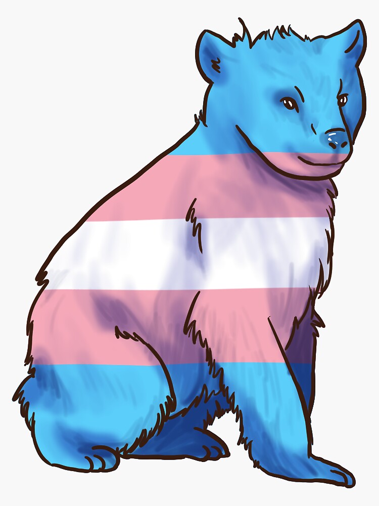 "Pride Bear- Trans" Sticker by floralMonarch | Redbubble