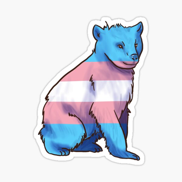 "Pride Bear- Trans" Sticker by floralMonarch | Redbubble