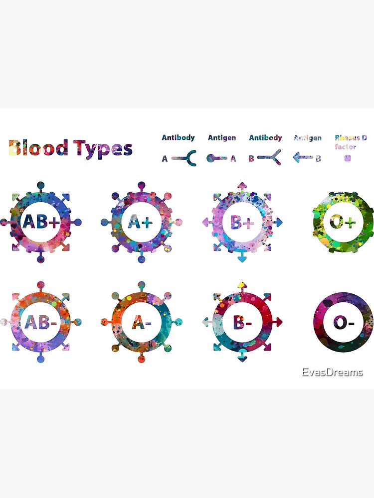 "Human ABO Blood Types" Art Print by EvasDreams | Redbubble