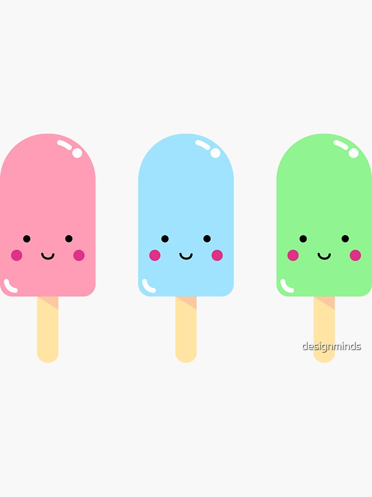 "Kawaii Ice Pop Friends" Sticker for Sale by designminds | Redbubble