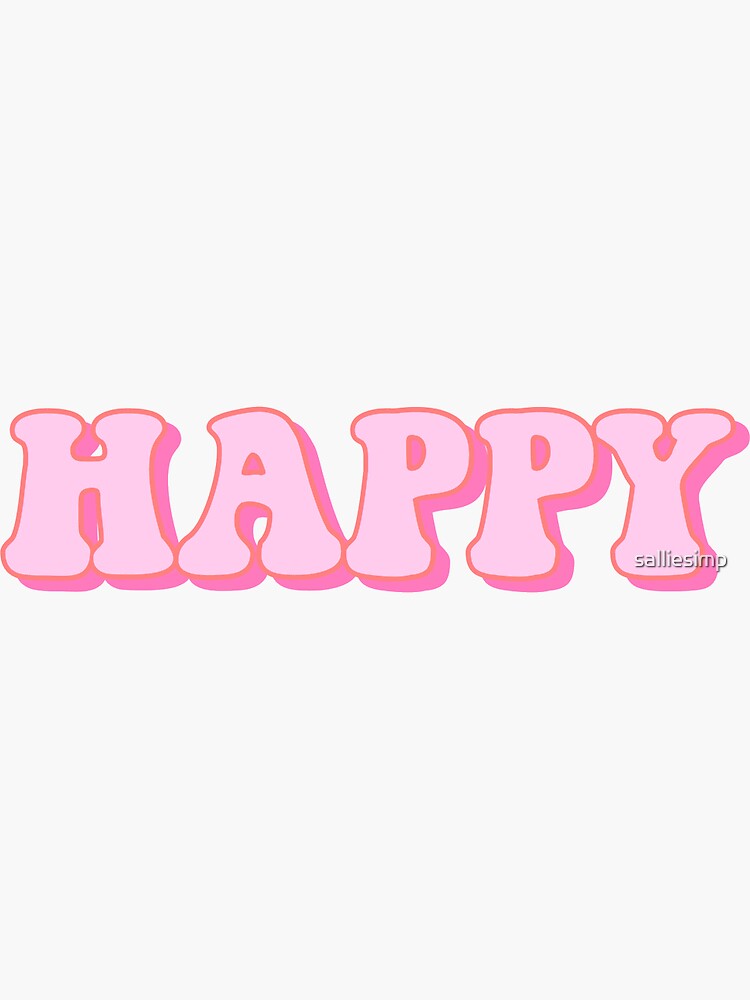 "Happy" Sticker by salliesimp | Redbubble