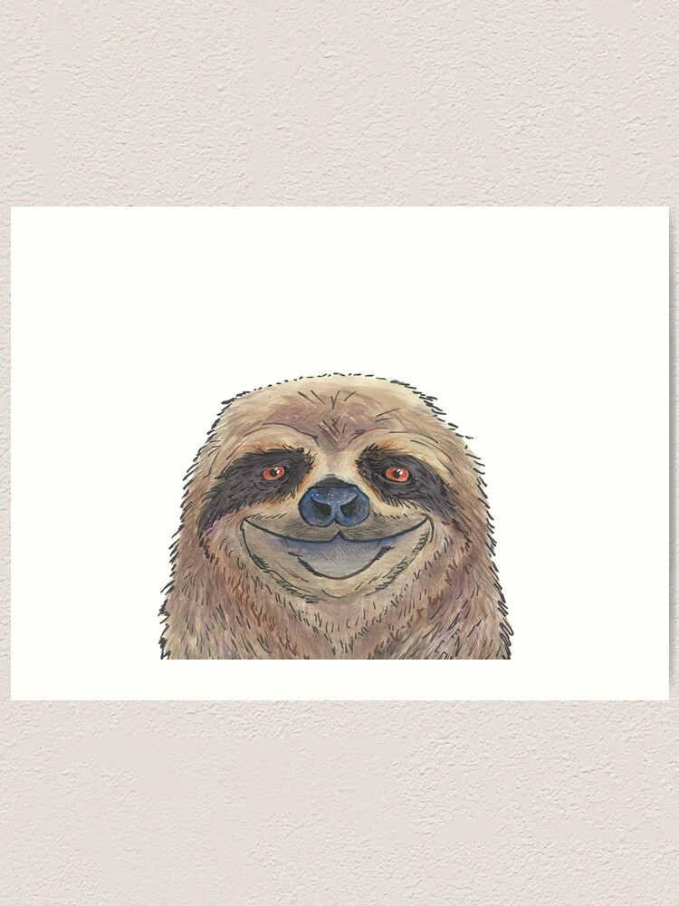 "Happy Sloth Face" Art Print by dencob | Redbubble