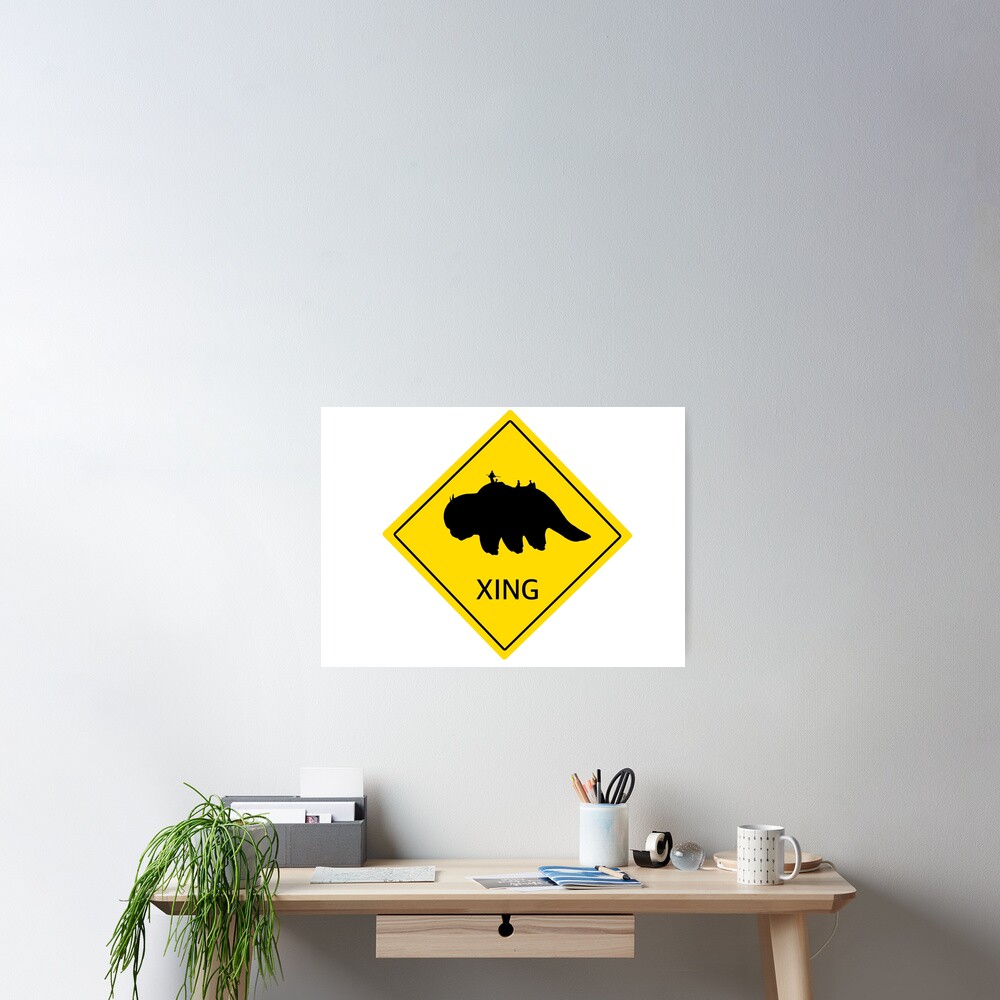 "Appa Avatar Last Airbender Crossing Xing Sign" Poster by SmoothCactus ...