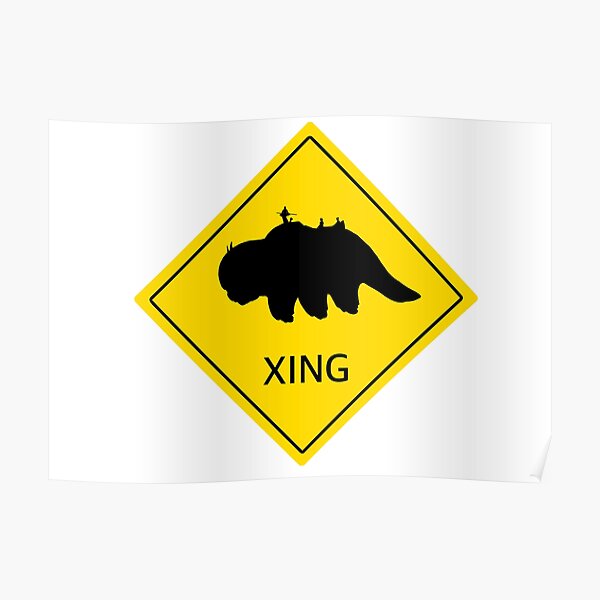 "Appa Avatar Last Airbender Crossing Xing Sign" Poster by SmoothCactus ...