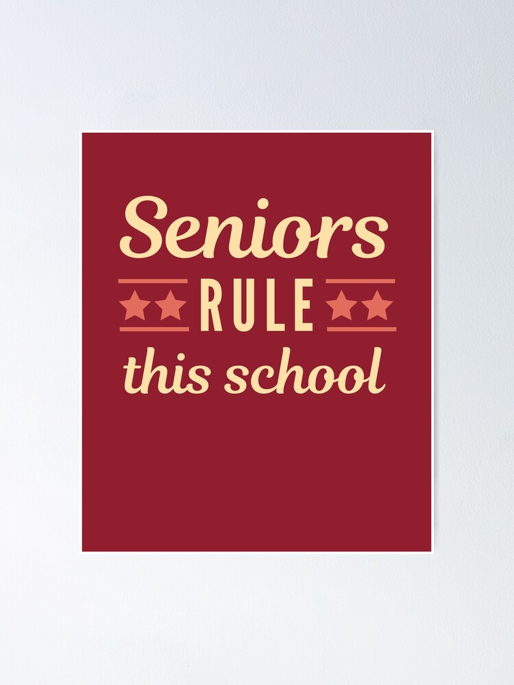 "Stars Seniors Rule This school Funny Graduation Beige" Poster for Sale ...
