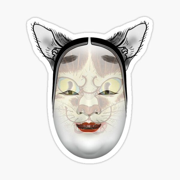"Bakeneko and onna mask" Sticker for Sale by Blacklinesw9 | Redbubble