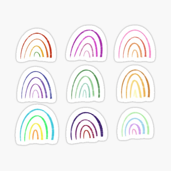 "rainbow sticker set" Sticker for Sale by haleyekz | Redbubble