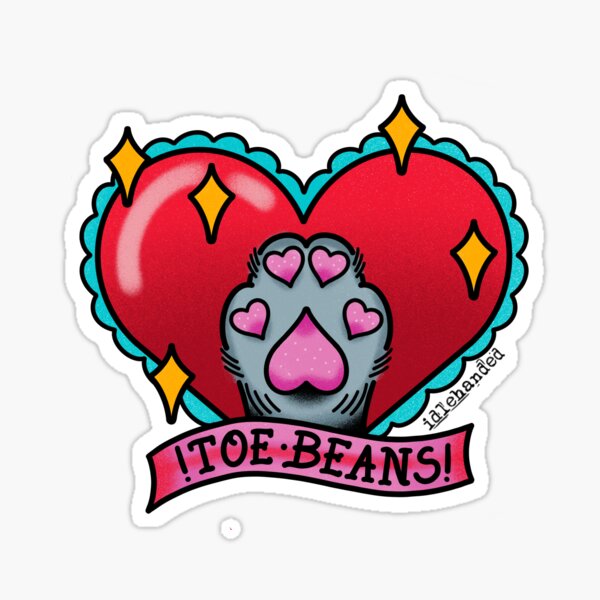 "Toe Beans" Sticker by QuantumTattoo | Redbubble