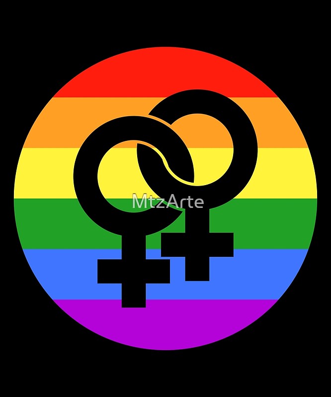 Lesbian Couple Rainbow Logo By Mtzarte Redbubble