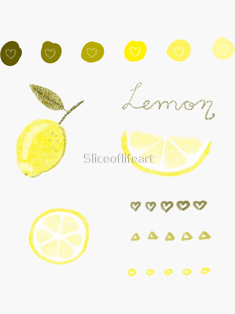 "Cute Drawn Lemon Stickers " Sticker for Sale by Sliceoflifeart | Redbubble