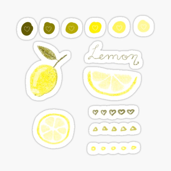 "Cute Drawn Lemon Stickers " Sticker for Sale by Sliceoflifeart | Redbubble