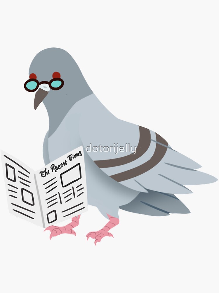 "Pigeon reading newspaper" Sticker for Sale by dotorijelly | Redbubble