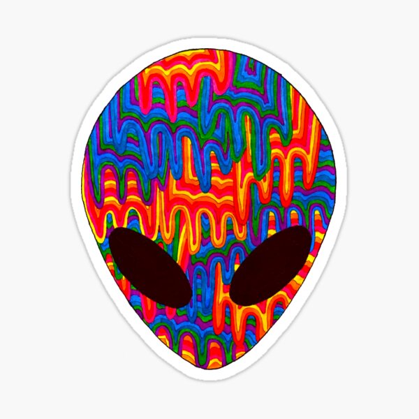 Pegatina «Trippy Drippy Alien» de sofjac | Redbubble