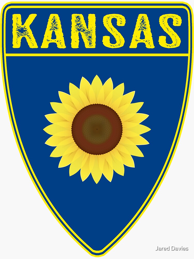 "Kansas Shield" Sticker by MilitaryCandA | Redbubble