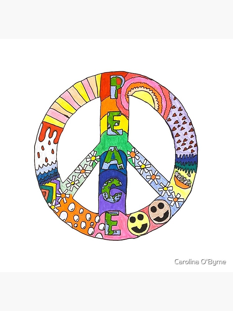 "retro peace sign" Pin for Sale by CarolinaOByrne | Redbubble