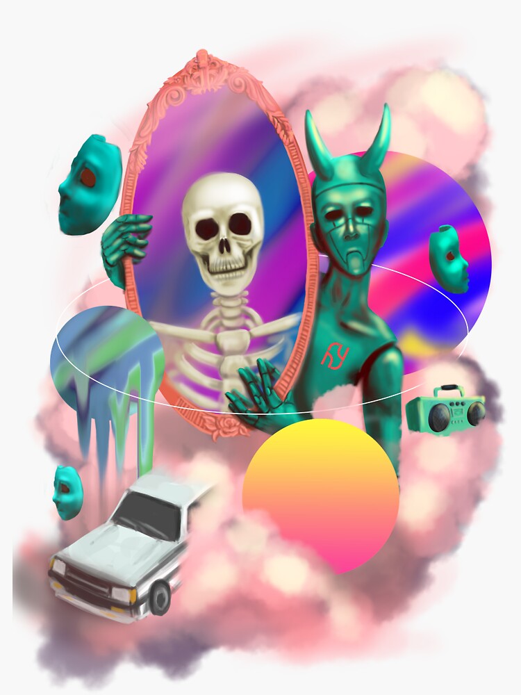 "Reflection" Sticker by renzyumo | Redbubble