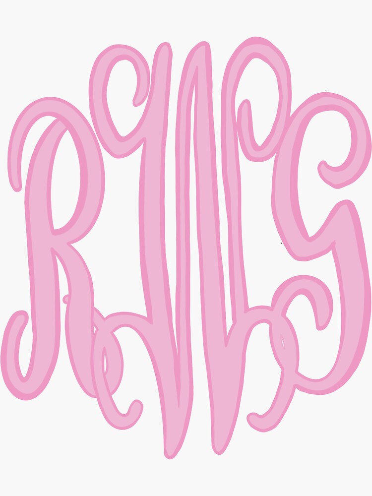 "RWG Monogram" Sticker by rileyygrace | Redbubble