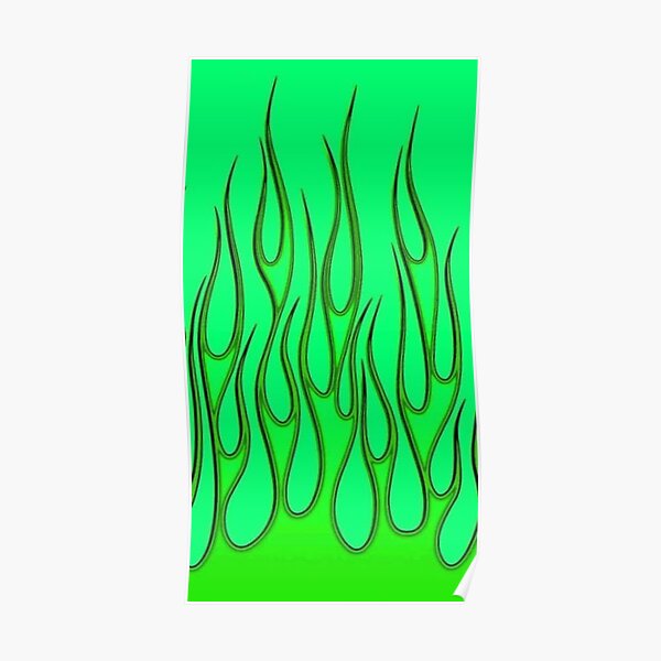 "neon green flames" Poster by hannahwyt | Redbubble