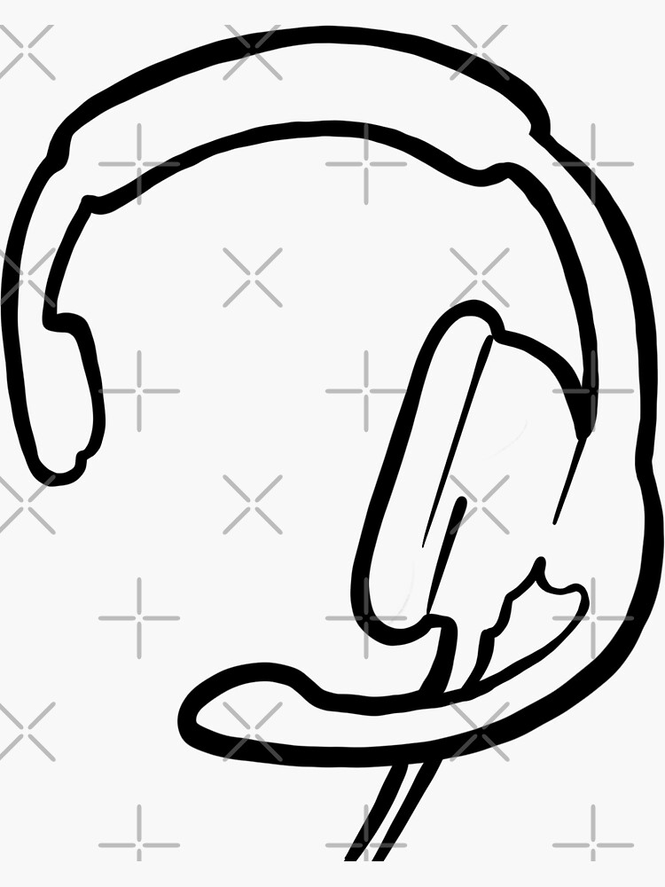 "Headset" Sticker by notastranger | Redbubble