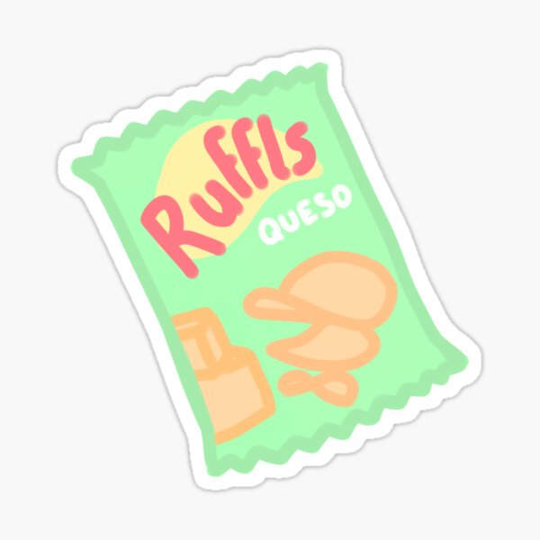 "Pastel "Ruffls" Cheddar Cheese Potato Chips" Sticker by caramel-merch ...