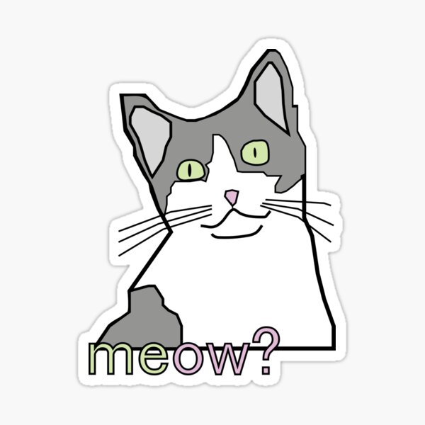 "Meow? Cat " Sticker for Sale by Ultimaff7 | Redbubble