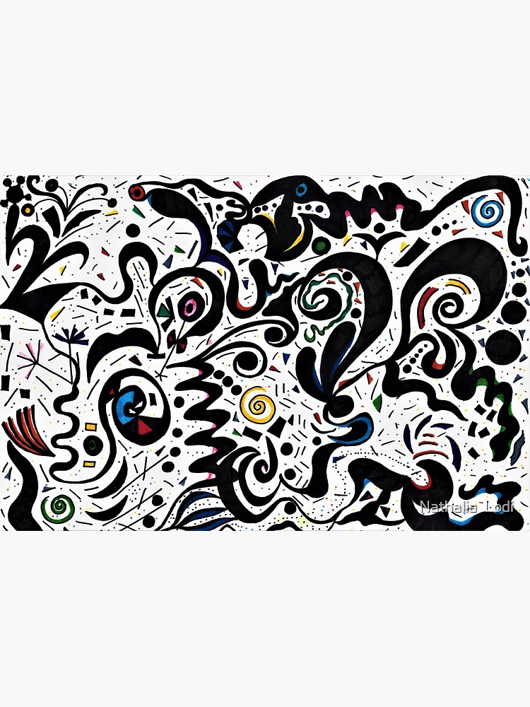 "Colorful Abstract modern art inspired by Miró " Sticker by Nathalodi ...