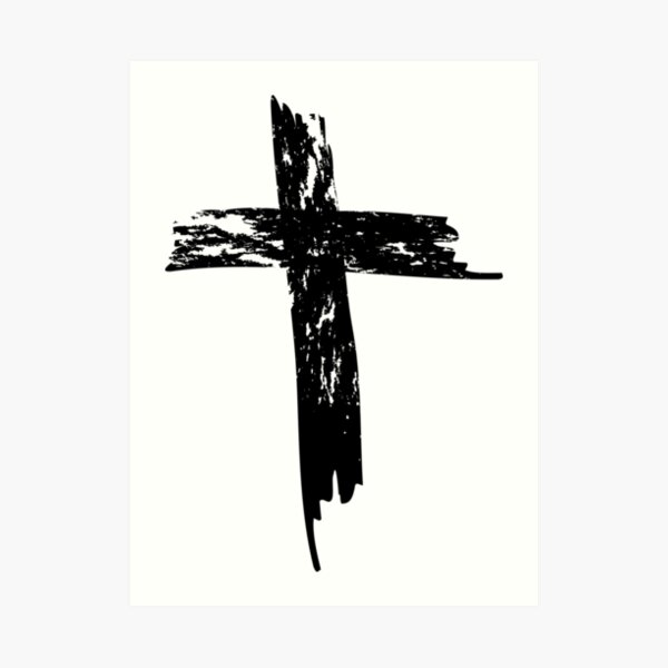 "Black Distressed Cross" Art Print for Sale by StudioBlack | Redbubble