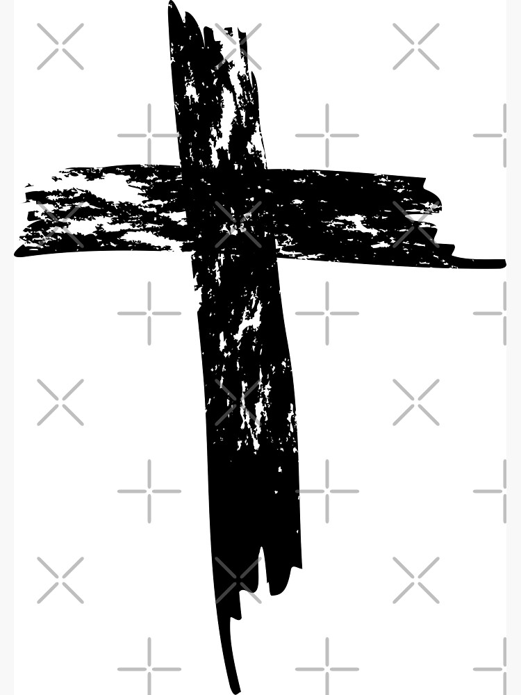 "Black Distressed Cross" Art Print for Sale by StudioBlack | Redbubble