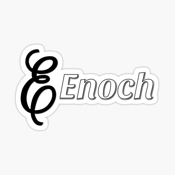 "Enoch. Name in Black and white" Sticker by DeeStar | Redbubble