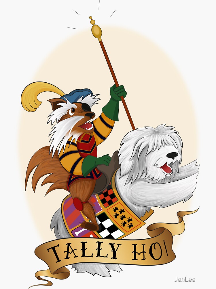 "Tally Ho!" Sticker for Sale by JenLee | Redbubble