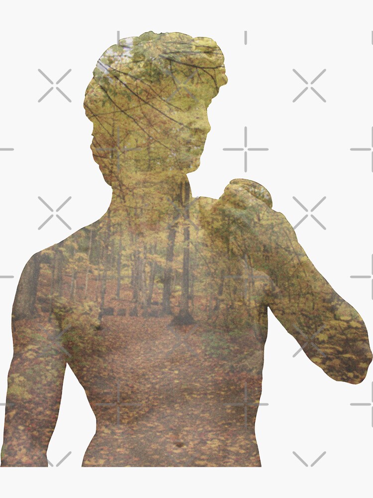 "Statue of David - Fall Forest" Sticker by PlacidPower | Redbubble