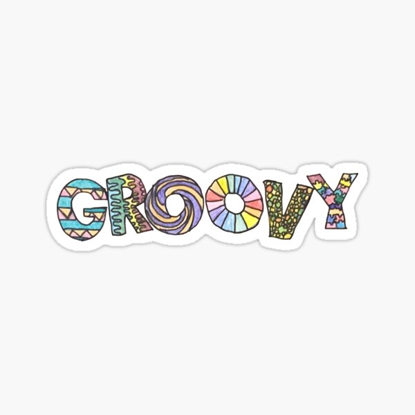 "retro groovy" Sticker by CarolinaOByrne | Redbubble