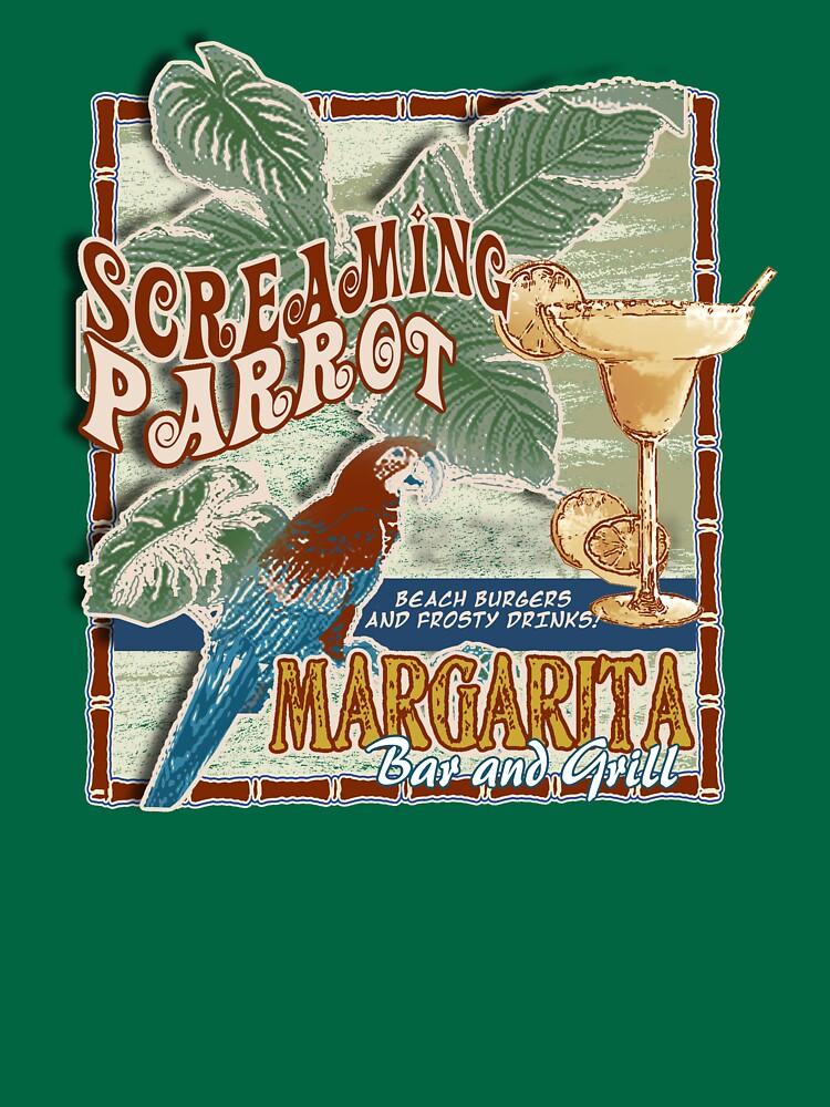 "screaming parrot beach bar" T-shirt for Sale by redboy | Redbubble ...
