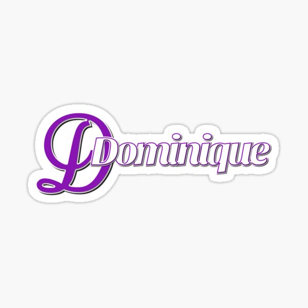 "Dominique. Name in Purple and White" Sticker by DeeStar | Redbubble
