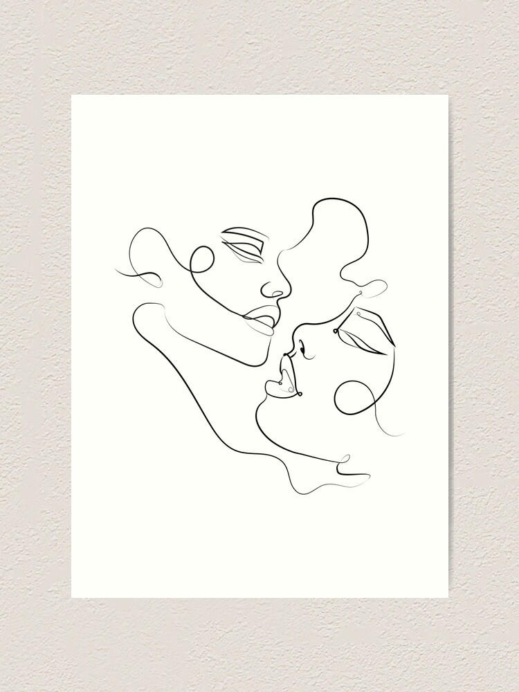 "Minimalist Intimate Female Faces in One Line " Art Print for Sale by ...
