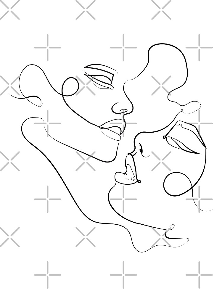 "Minimalist Intimate Female Faces in One Line " Art Print for Sale by ...