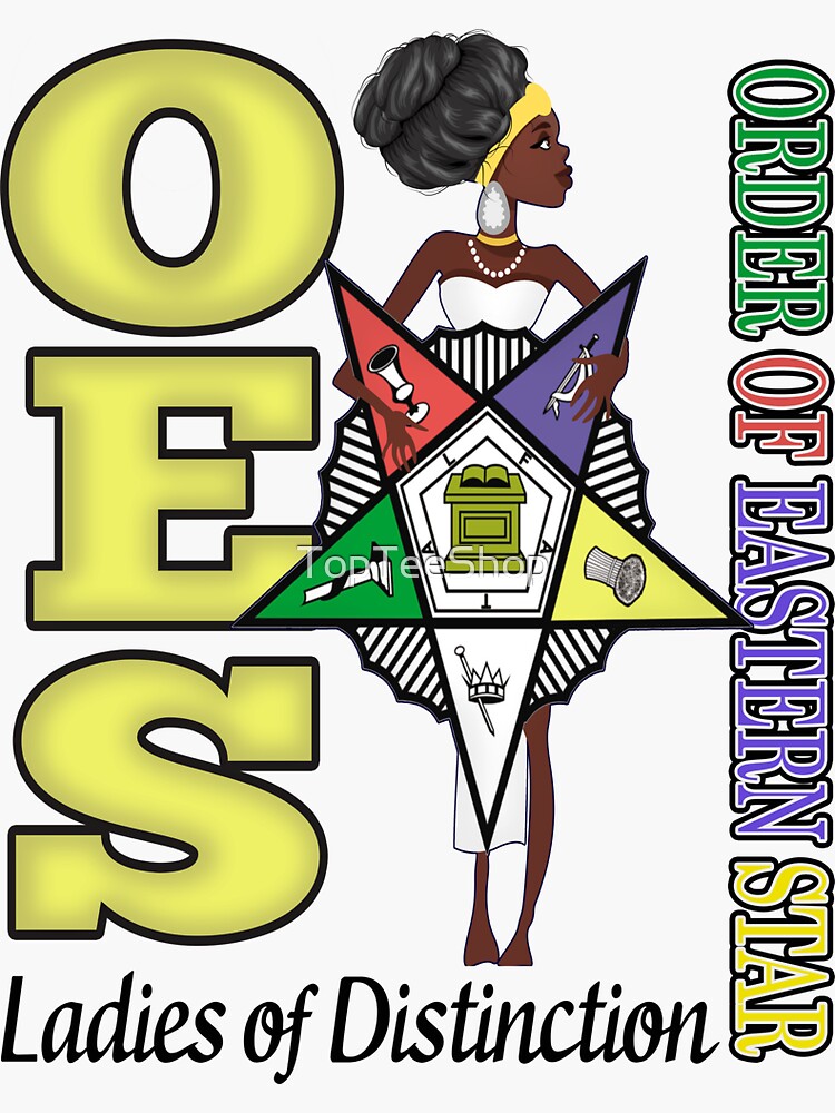 "OES Style Order Of The Eastern Star Logo Sistar Freemason" Sticker for ...