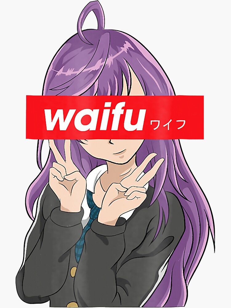 "Japanese Anime Girl - Waifu" Sticker by Frankcrabbe | Redbubble