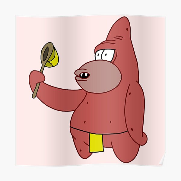 "Caveman Patrick Holding Jellyfishing Net" Poster for Sale by ...