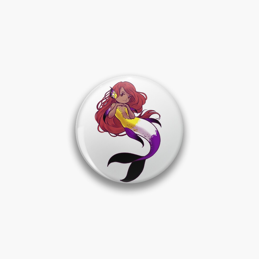 "Non-Binary Pride Mermaid" Pin for Sale by AlexKir | Redbubble