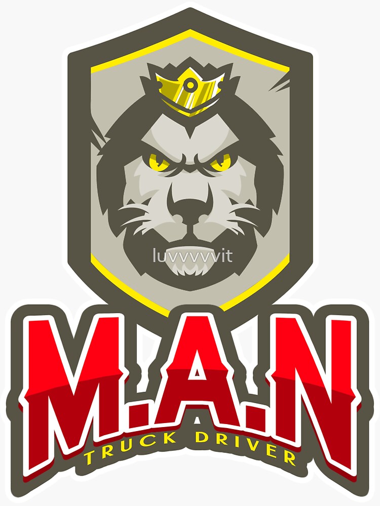"MAN Truck Driver Trucking Trucker Design" Sticker by luvvvvvit | Redbubble