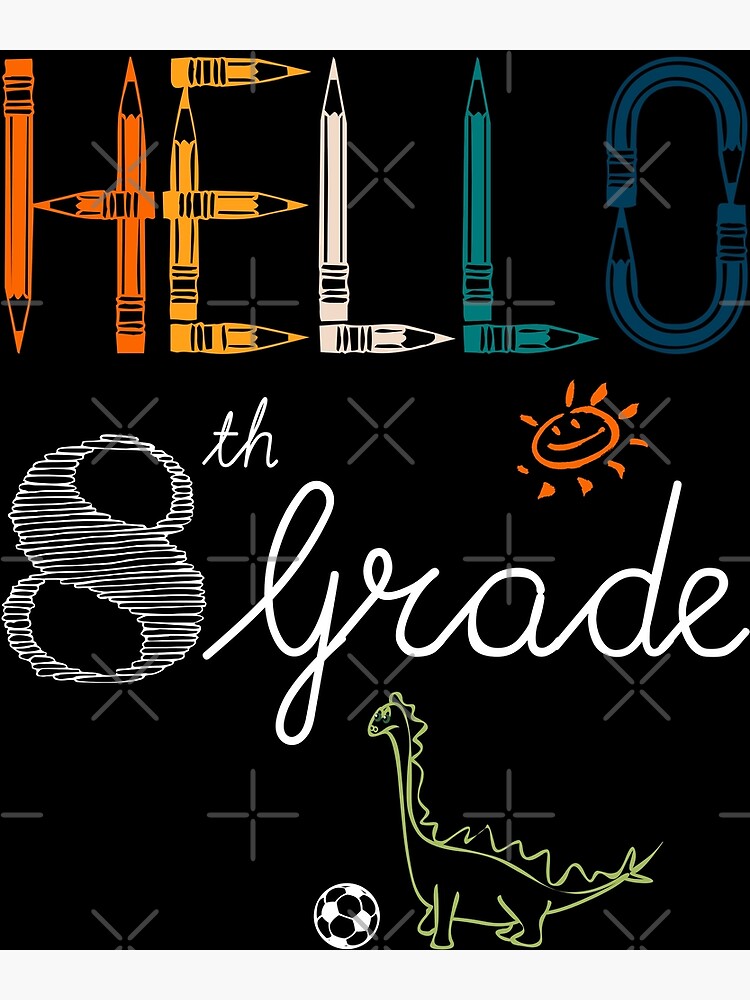 "Hello 8th Grade - Funny Vintage Dinosaur First Day of School Gift ...