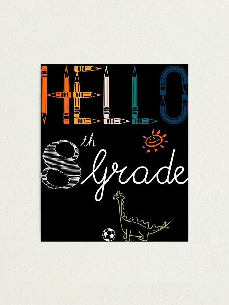 "Hello 8th Grade - Funny Vintage Dinosaur First Day of School Gift ...