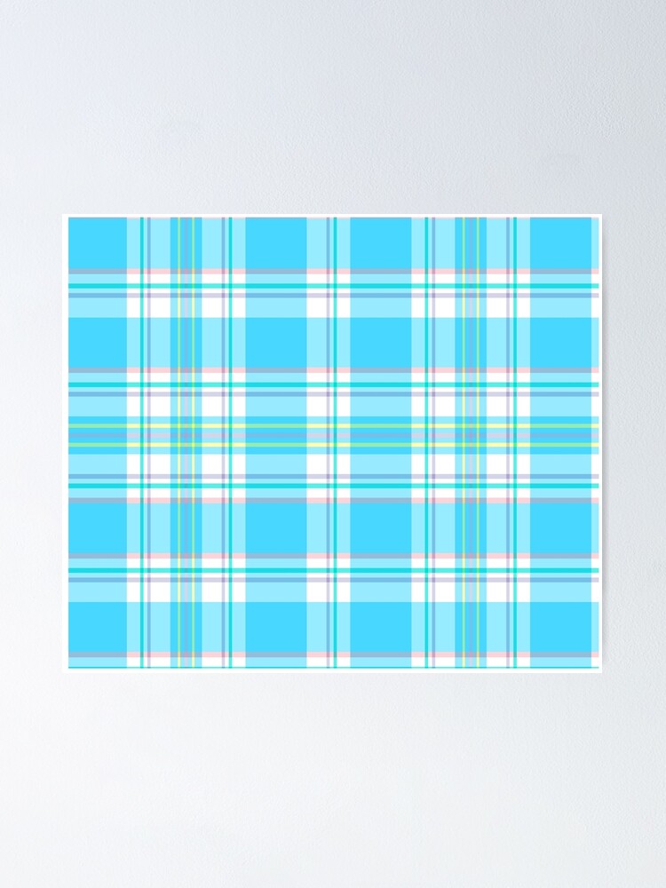 "Blue Pink White Plaid Spring Preppy" Poster for Sale by funnytshirtemp ...