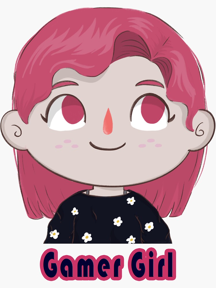 "Cute Pink Gamer Girl" Sticker by Bloham | Redbubble